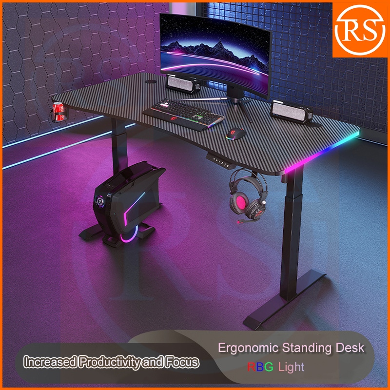 Smart Desk Ergonomic Standing Desk Electric Height Adjustable PC Gaming ...