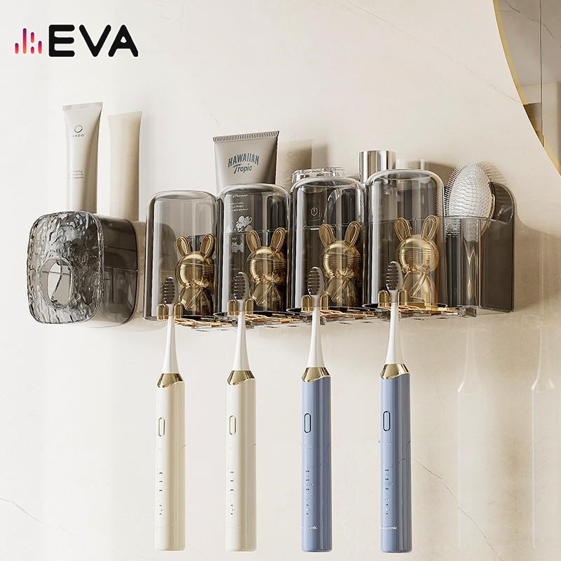 [EVA] Black toothbrush holder, toothpaste dispenser, bathroom, toilet ...