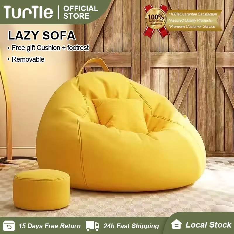 TurTle Sofas Chairs With Pedal Pillow Floor Linen Cloth Lounger Seat ...