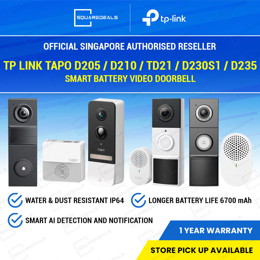 TP Link Tapo D205 D210 TD21 D230S1 D235 Smart Battery Video Doorbell 2K ...