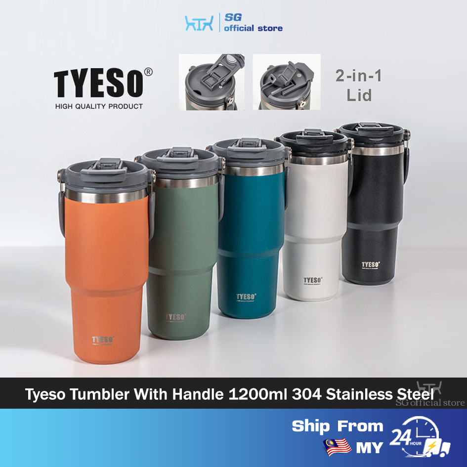 💯SG Ready Stock Tyeso Tumbler With Handle 1200ml 304 Stainless Steel ...
