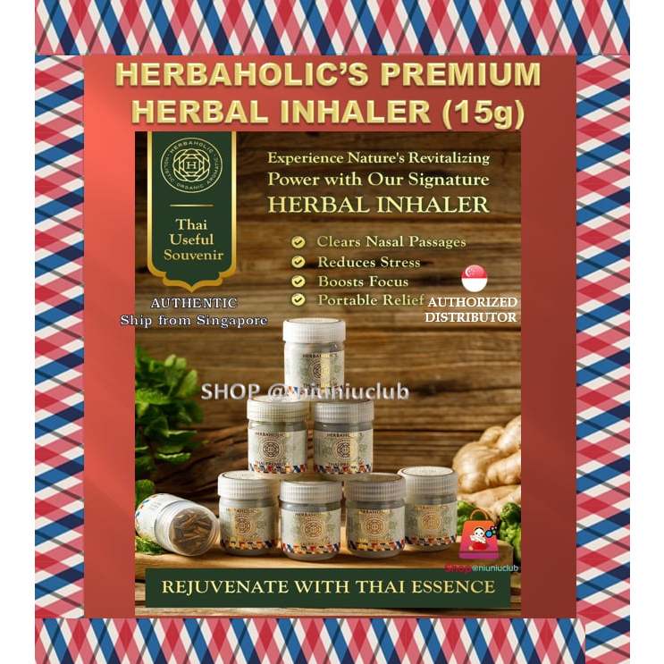 Herbal Aromatic Inhaler Herbaholic's Premium 15g relief cold nausea ...