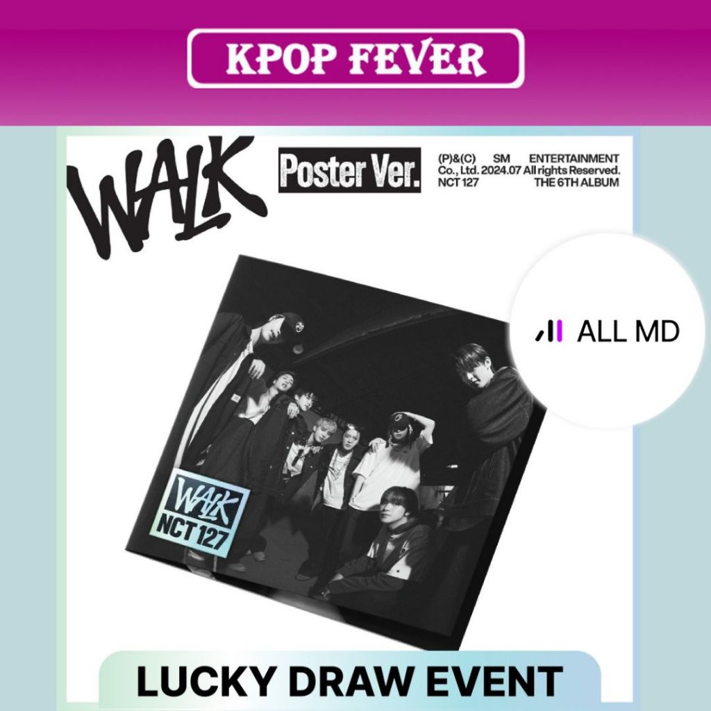 NCT 127 - WALK [Poster Ver] + ALL-MD Lucky Draw Event Photocard (Member ...