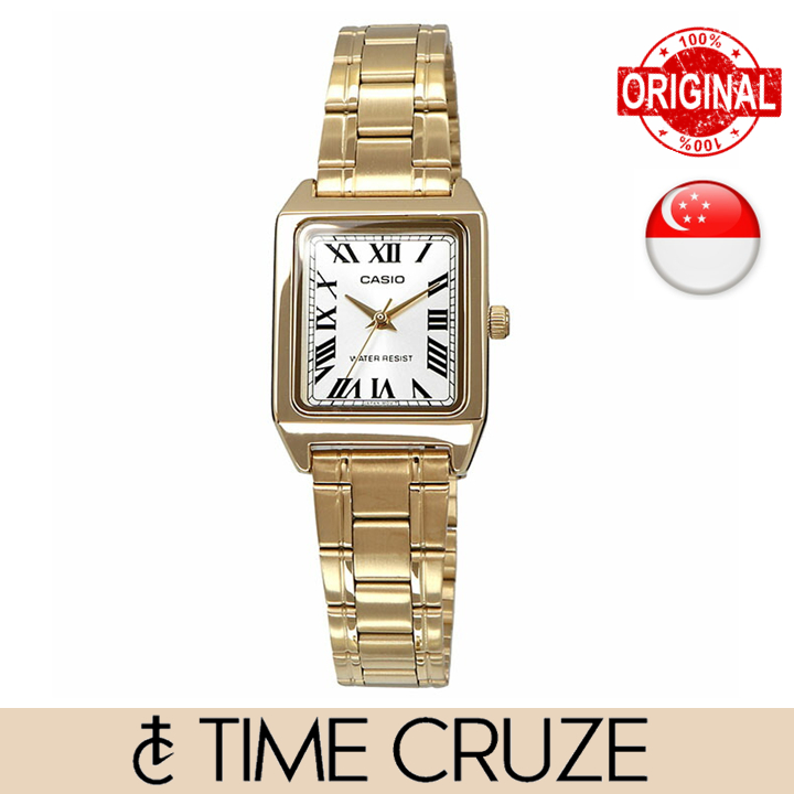 [Time Cruze] Casio LTP-V007 Analog Quartz Gold Tone Stainless Steel Strap Women Watch LTP-V007G ...