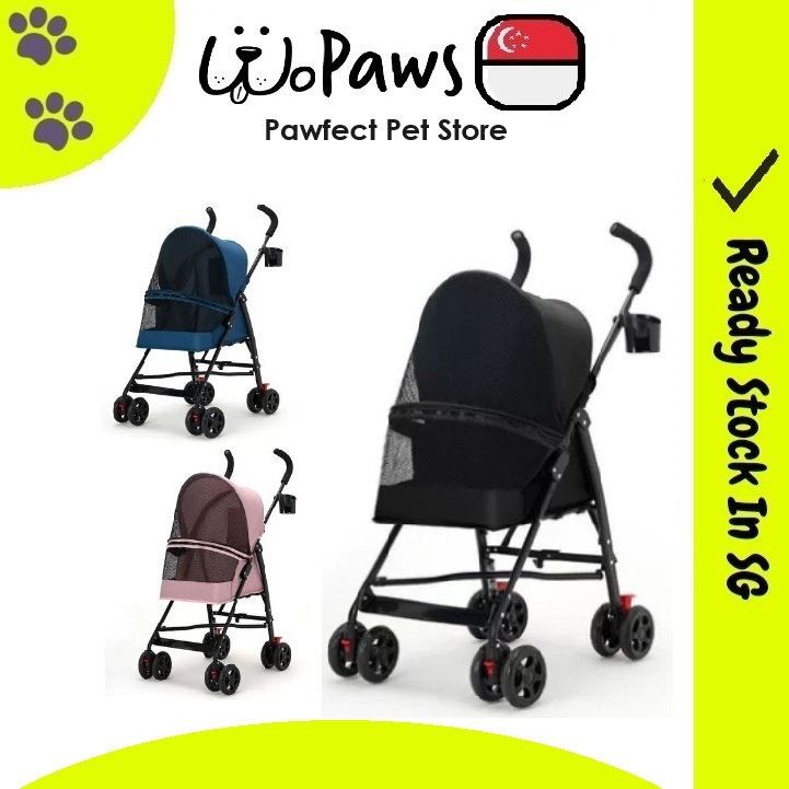 Pet Cat Dog Stroller Dog Cat Teddy Baby Stroller Outdoor Lightweight ...