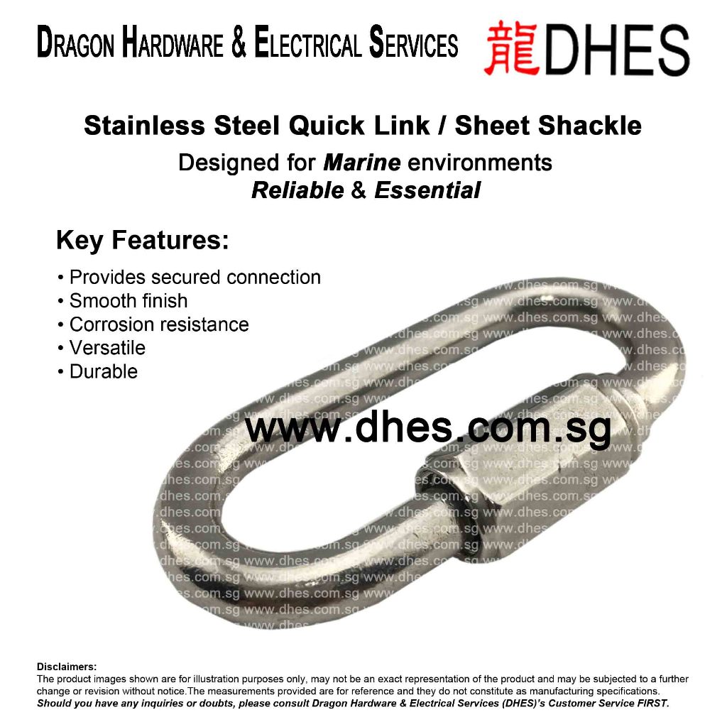 DHES Stainless Steel A2 SS304 Quick Link Sheet Shackle For Diving and ...