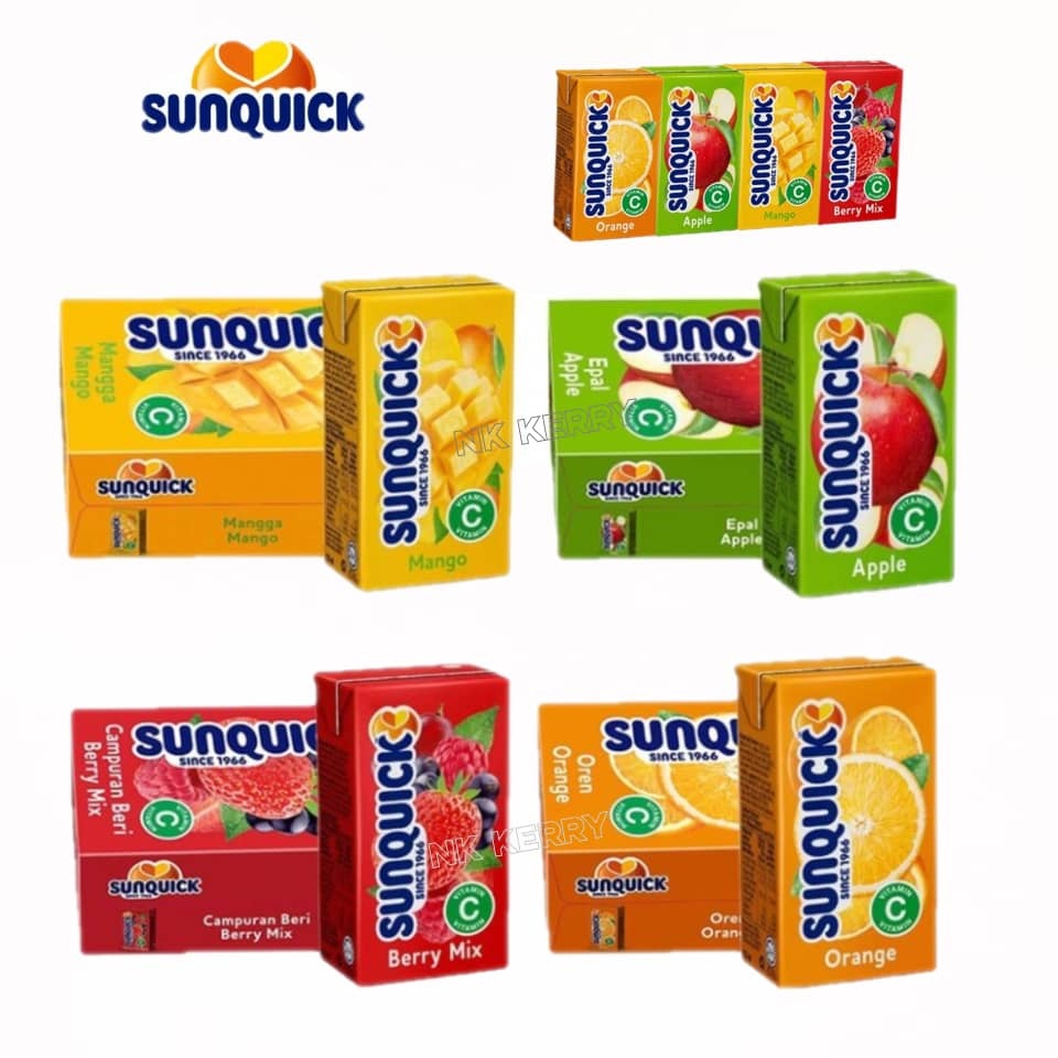 SUNQUICK FRUIT DRINK 125ML X 5S APPLE / MANGO / ORANGE / MIX BERRY / BY ...