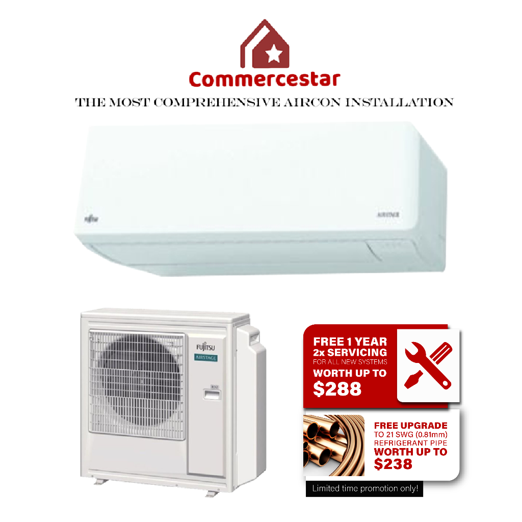 FUJITSU AIRSTAGE R32 SYSTEM 1 (INSTALLATION INCLUDED FREE UPGRADED ...