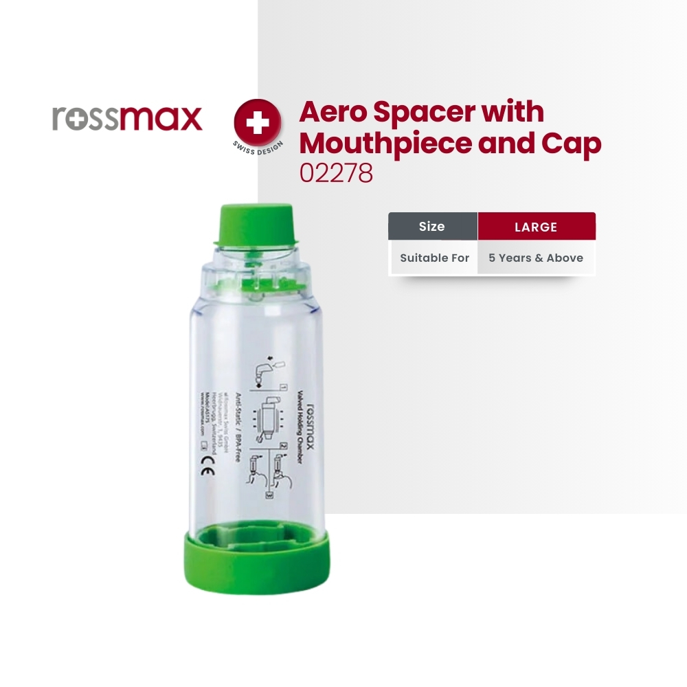 ROSSMAX Aero Spacer Valved Holding Chamber Model AS175 with Mouthpiece ...