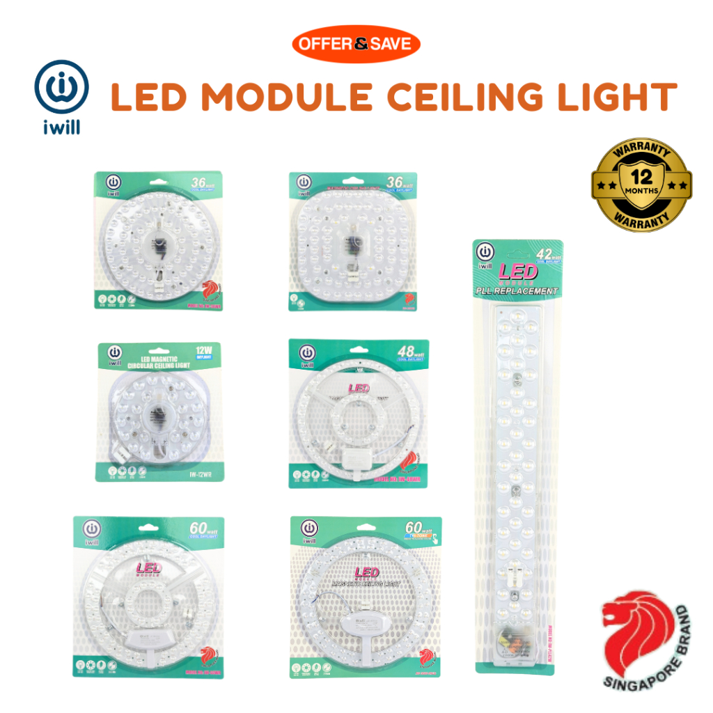 IWILL LED Magnetic Circular Ceiling Light 6500K Round/Square/Tri-Tone ...