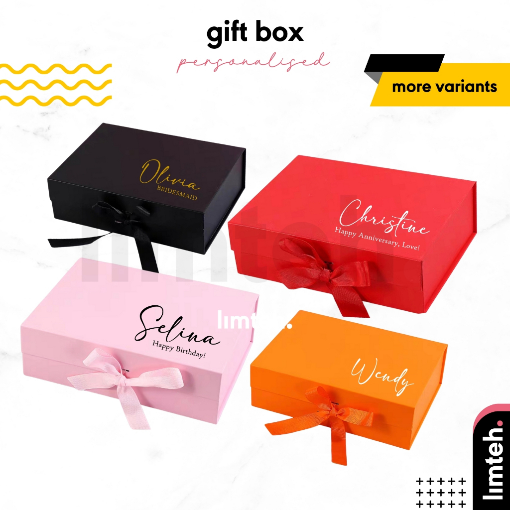 Personalised Premium Gift Box | gift box packaging | Ribbon Gift Box ...