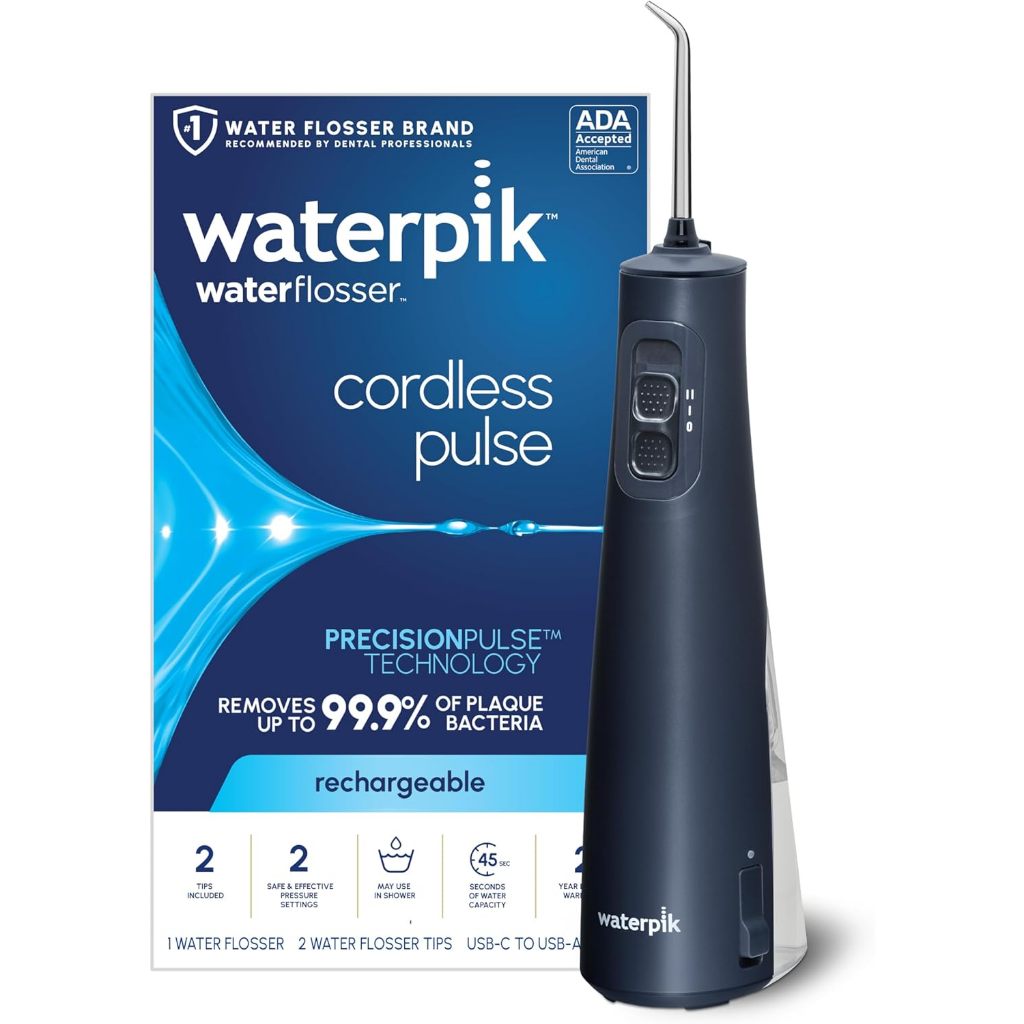 Blue Waterpik Cordless Pulse Rechargeable Portable Water Flosser for ...
