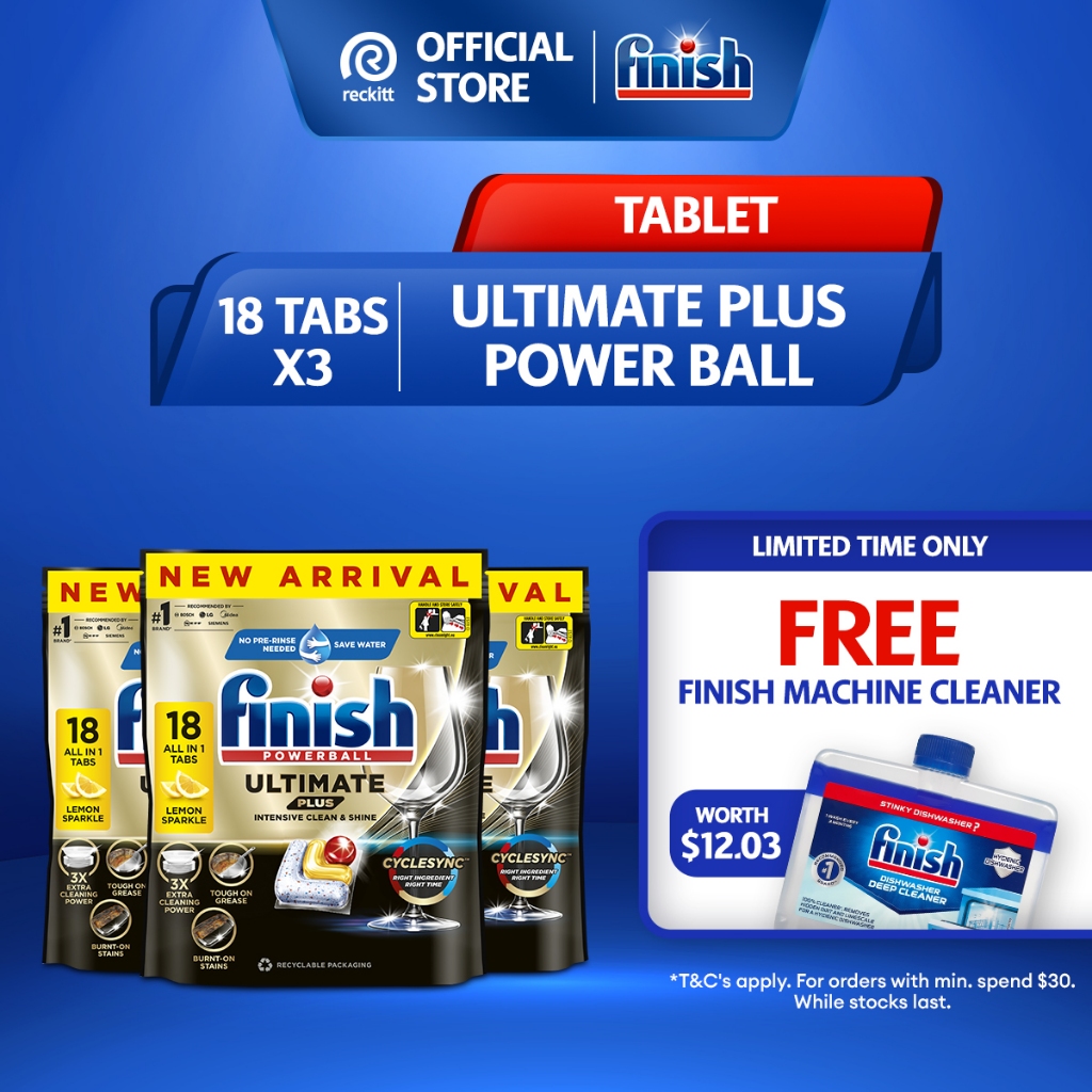 [Bundle of 3] Finish Dishwasher Detergent Tablet All In One Ultimate ...