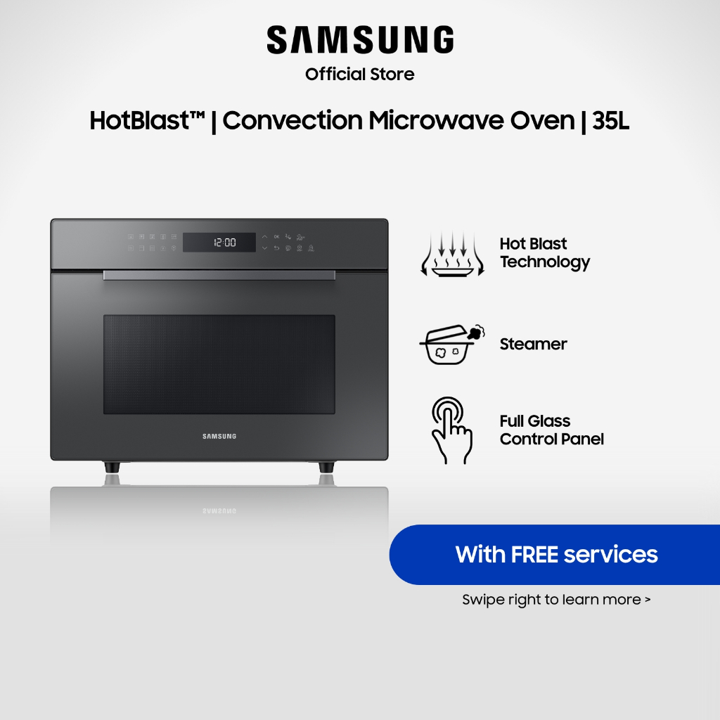 Samsung MC35R8088LC/SP, Convection Microwave Oven, 35L, Charcoal Gray ...