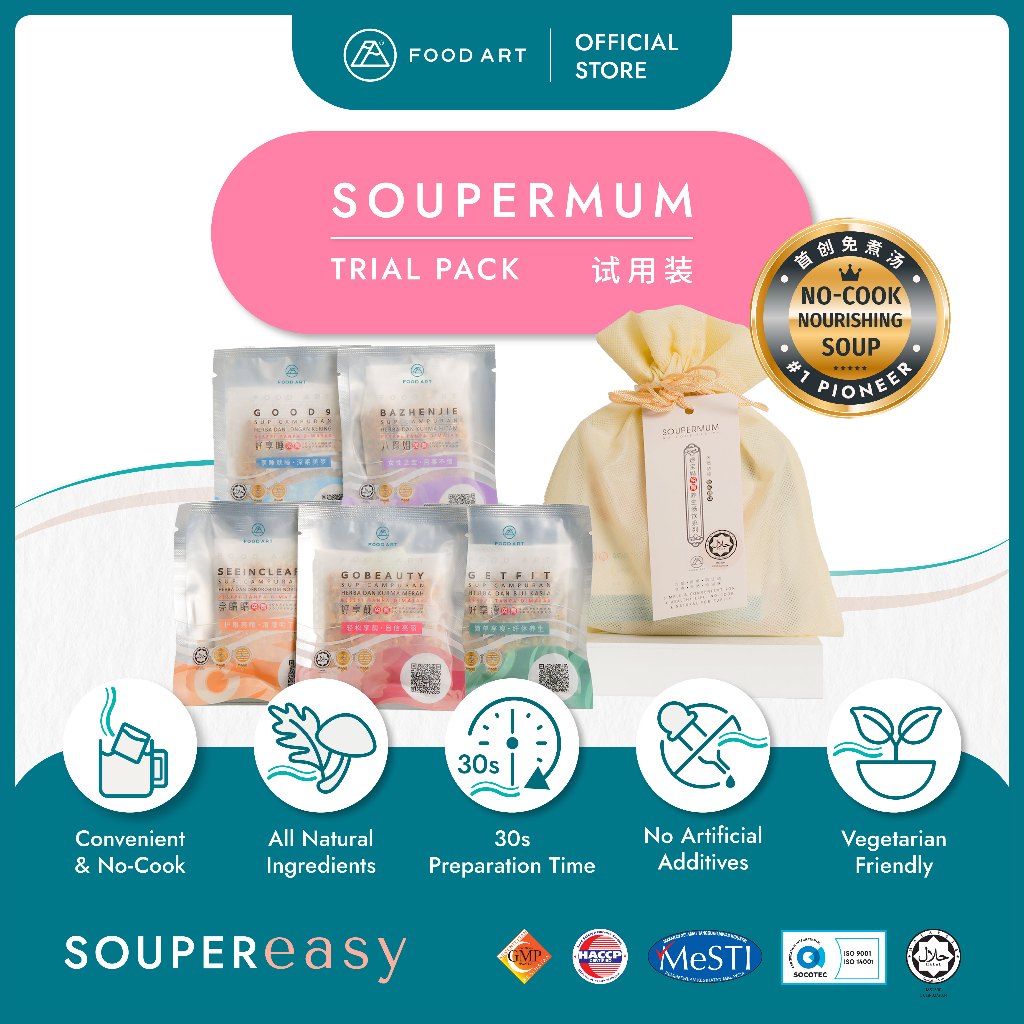 Food Art SOUPERMUM Trial Pack Adults Women Herbal Soup Souper Pack (5 ...