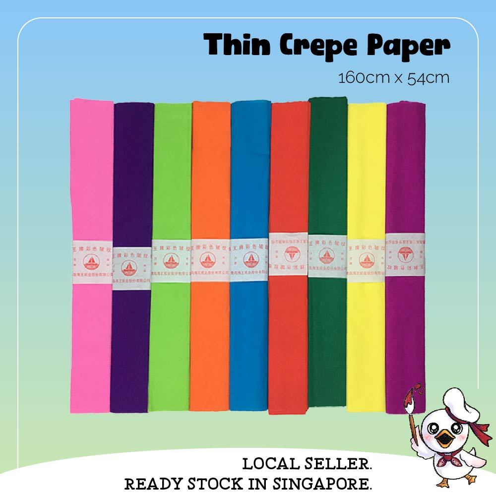 🇸🇬🚚 Thin Crepe Paper 160cm x 54cm | Solid Colour / Metallic | Gift ...