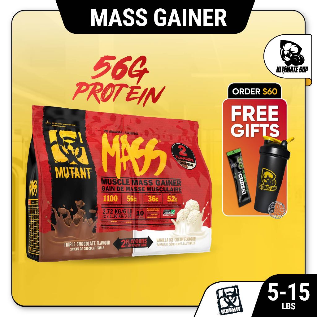 MUTANT MASS, Muscle Mass Gainer, Weight Gainer Protein Powder With Whey ...