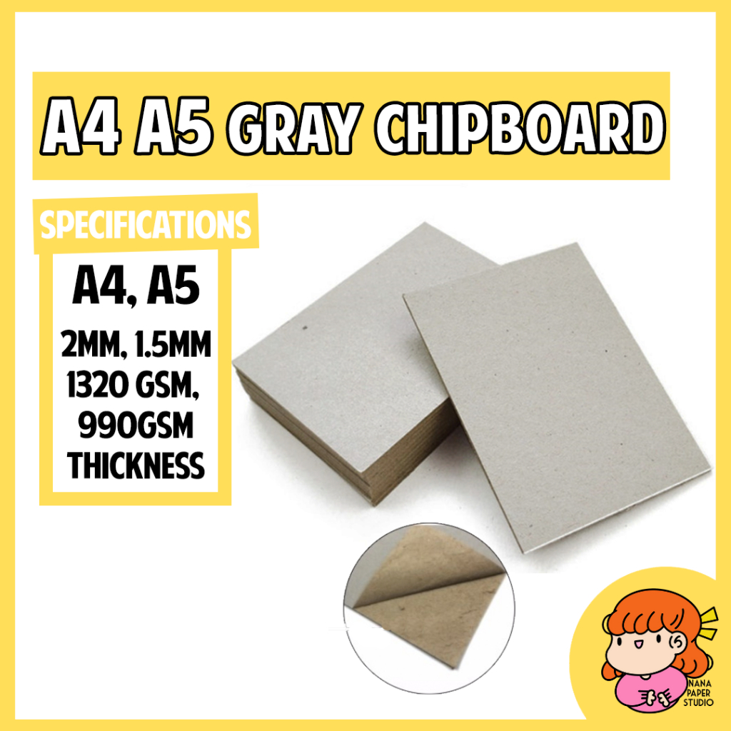 🇸🇬 A4 A5 1320gsm / 2mm / 1.5mm / 990gsm Gray Chipboard Cardstock ...