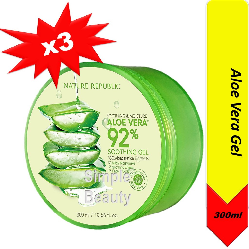 Nature Republic Aloe Vera Gel 92%, 300ml [Bundle of 3] | Shopee Singapore