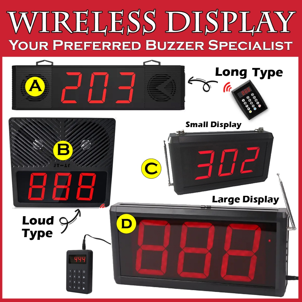 Wireless Queue Management System 3 Digit Digital Call System Buzzer ...