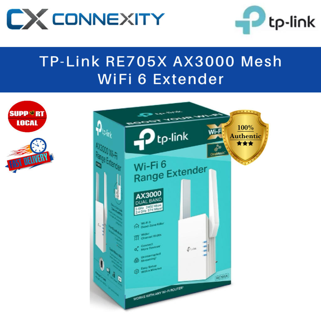 TP-LINK RE705X AX3000 Mesh WiFi 6 Extender (V1) TP-LINK RE 705X TP LINK ...