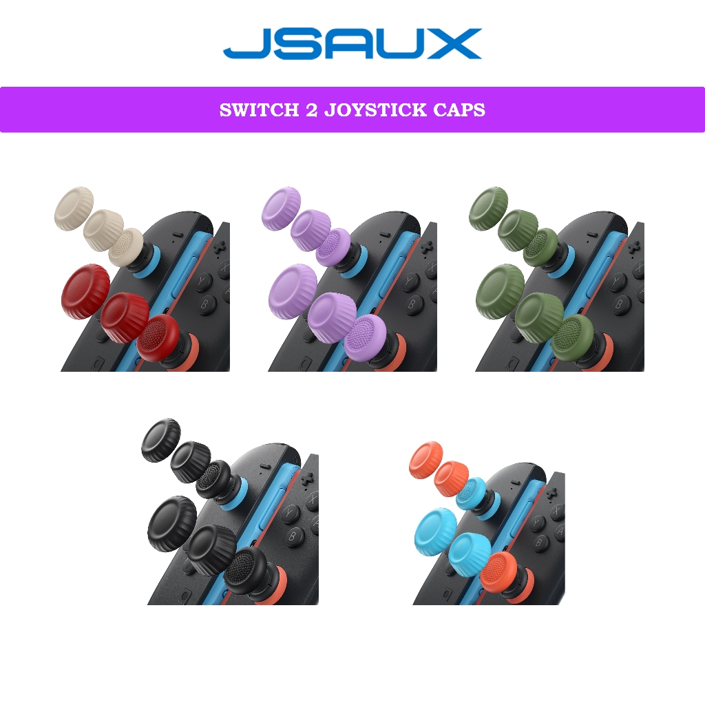 JSAUX Joystick Cap and Thumb Grip with Lever Guard Set for Nintendo ...