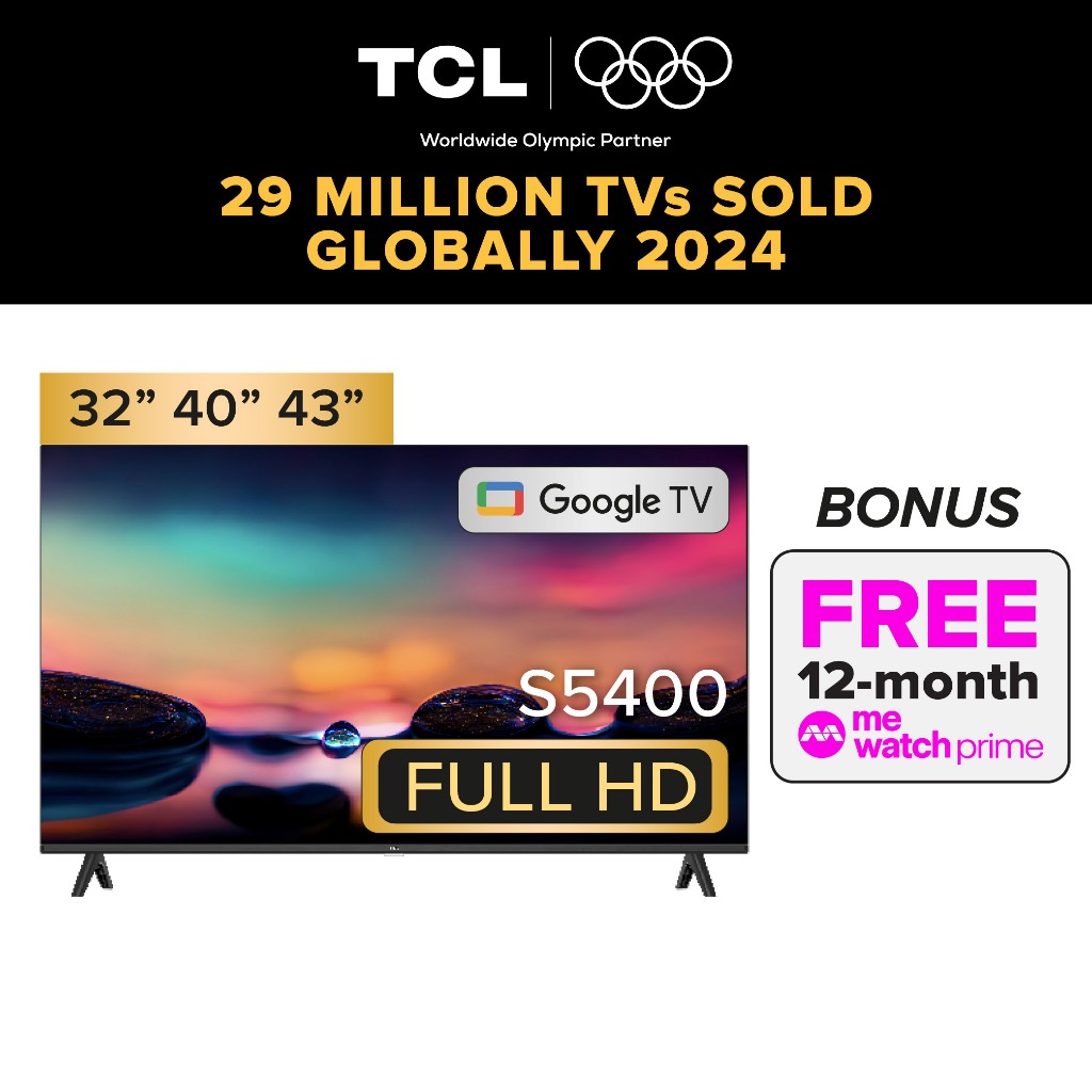 New | TCL S5400 Full HD Google TV 32 40 43 inch | LED Smart TV | Dolby ...
