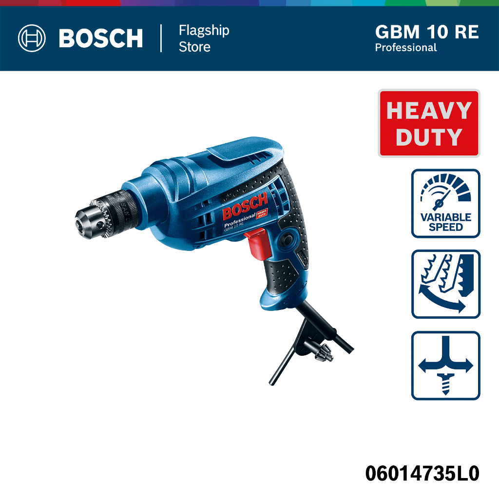 BOSCH GBM 10 RE Metal Drill (with Keyed chuck 10 mm) | Shopee Singapore