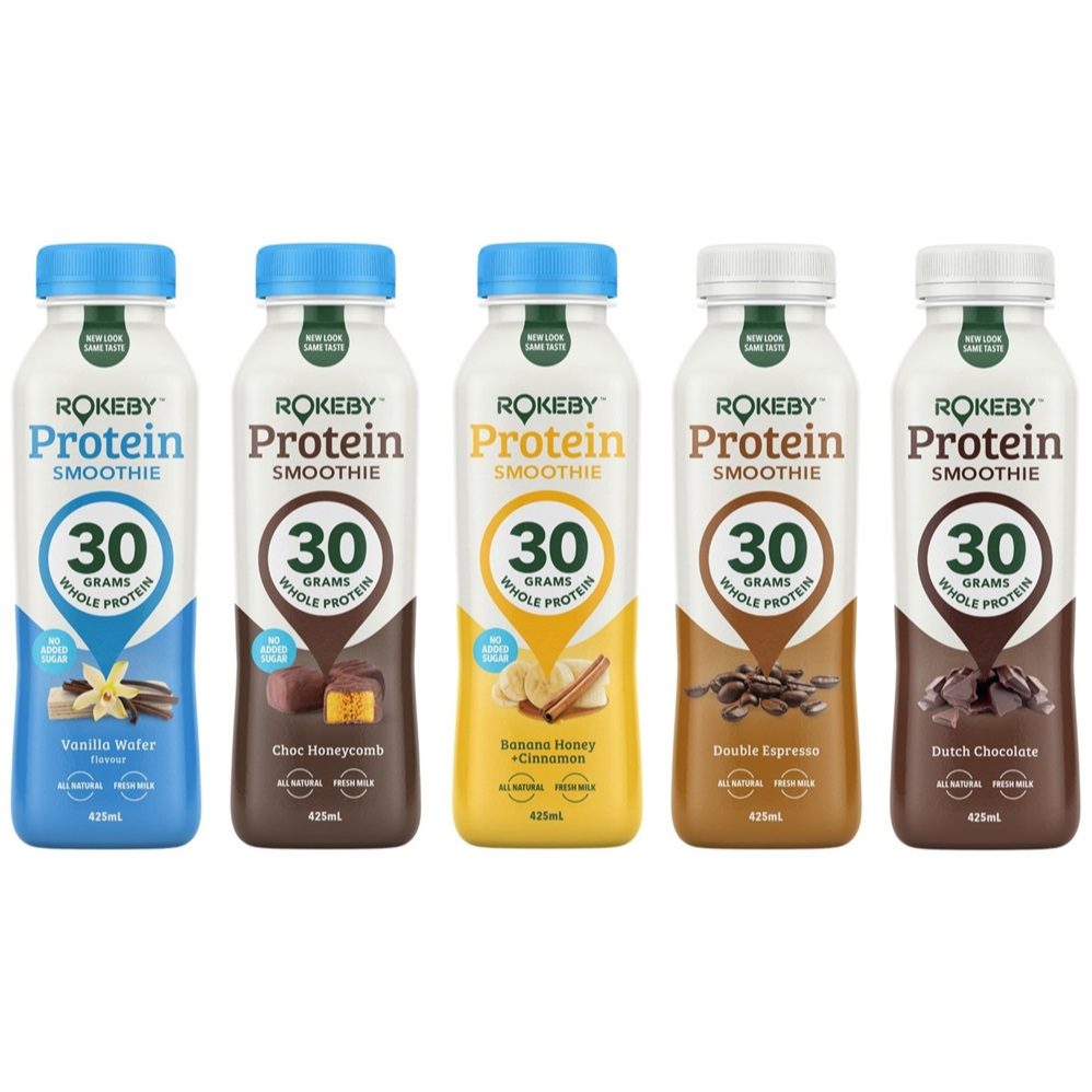 ROKEBY PROTEIN SMOOTHIES 425ml x 4 Bottles/ ROKEBY FITMILK LOW FAT ...
