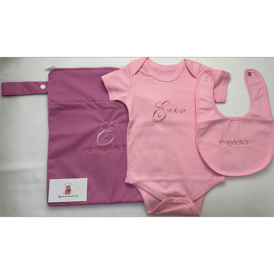 Personalised baby girl gift set (Embroidery name on items) | Shopee ...
