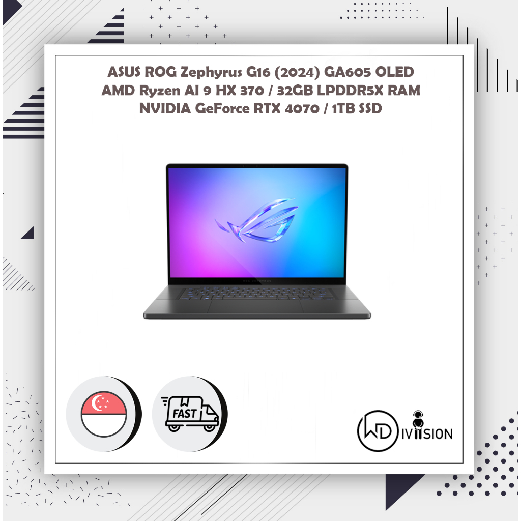 1TB SSD ASUS ROG Zephyrus G16 16" OLED (2024) GA605 - AMD Ryzen AI 9 HX ...