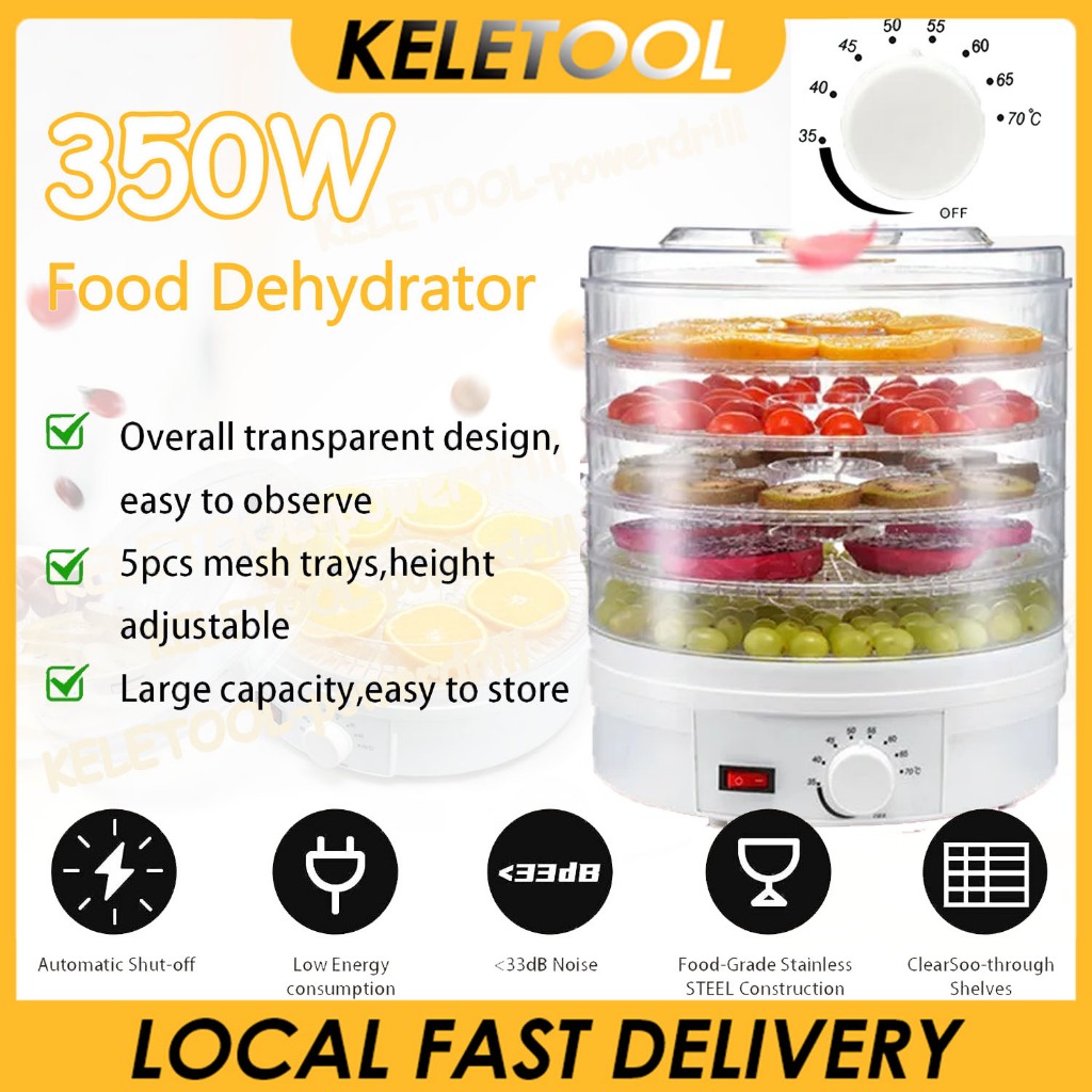 5 Layers Food Dehydrator Snacks Salad Dryer Fruit Vegetable Herb Meat ...