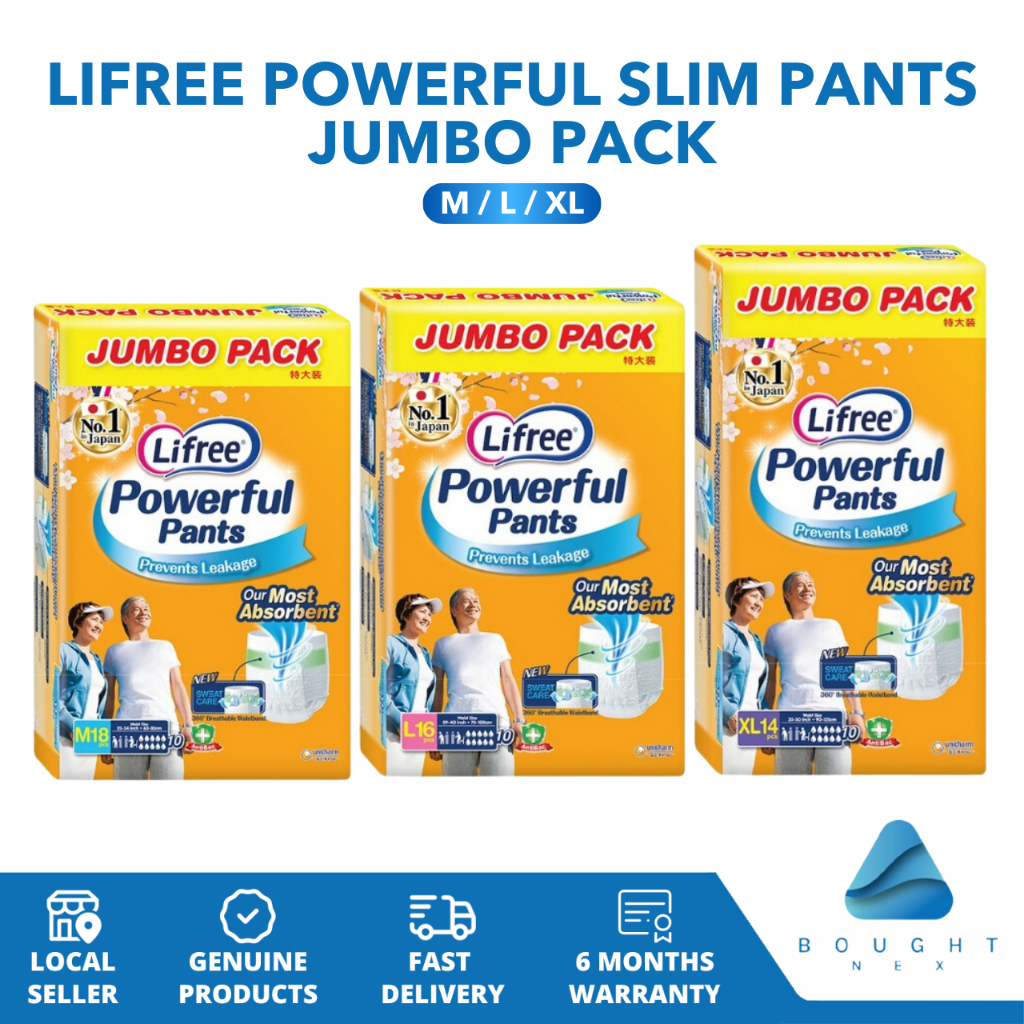 Lifree Powerful Slim Pants Jumbo Pack - Anti-Bacterial & Comfortable ...