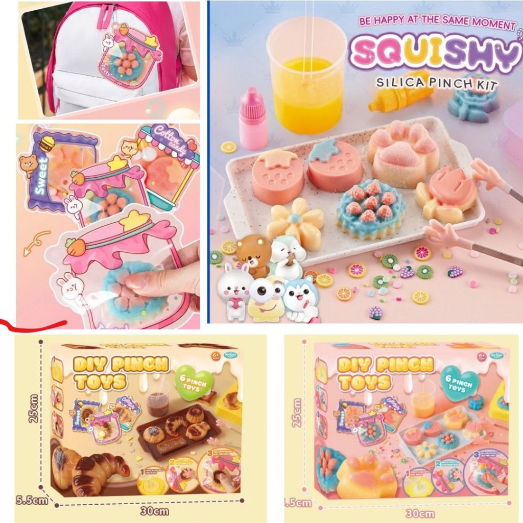 Kids DIY squishy silicone decompression pinch kit toys Christmas gift ...