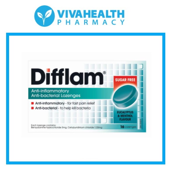 Difflam Menthol and Eucalyptus/Honey Lemon/Raspberry Lozenges 16s ...