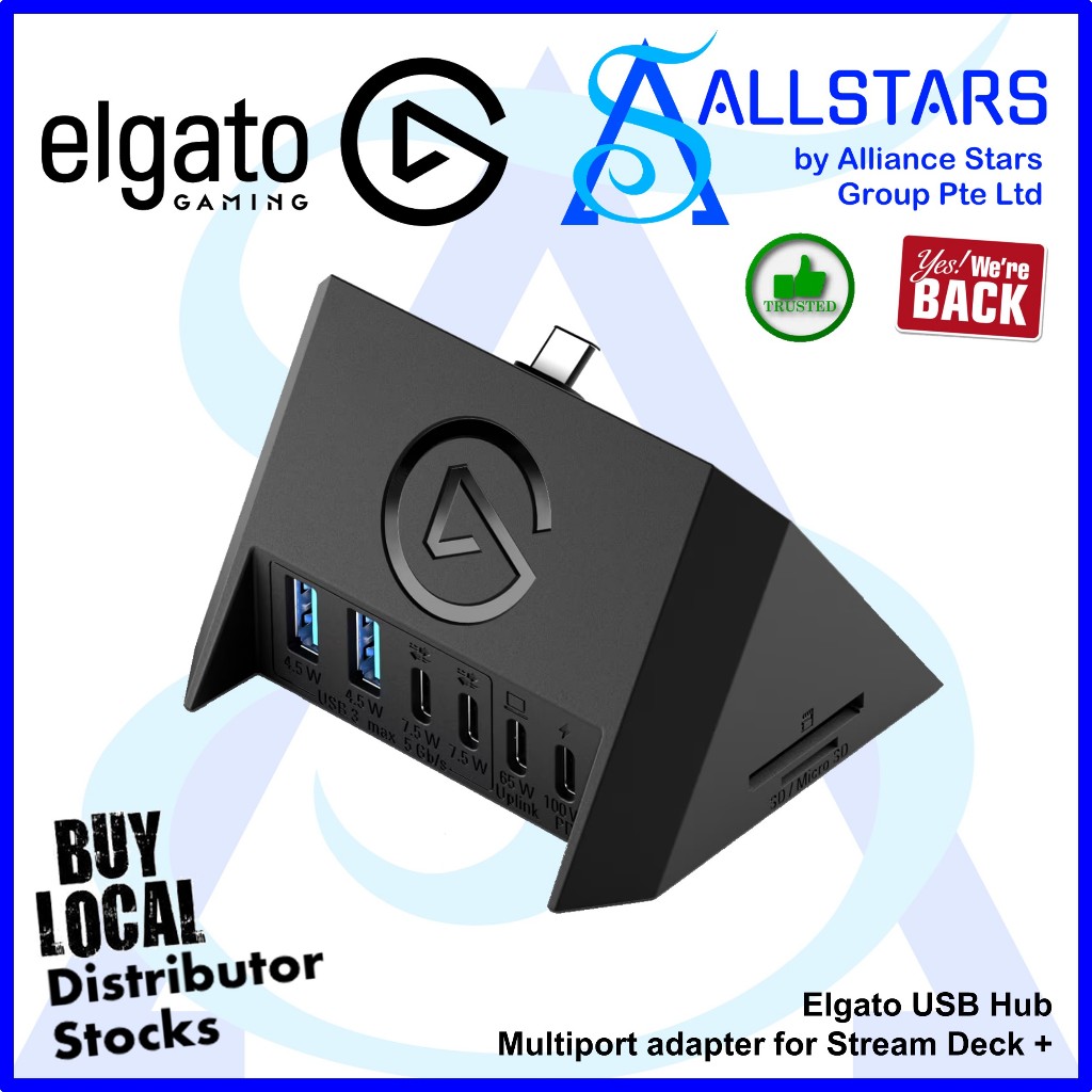 (ALLSTARS) Elgato USB HUB for Stream Deck+ (2x USB-C + 2 x USB-A ports ...