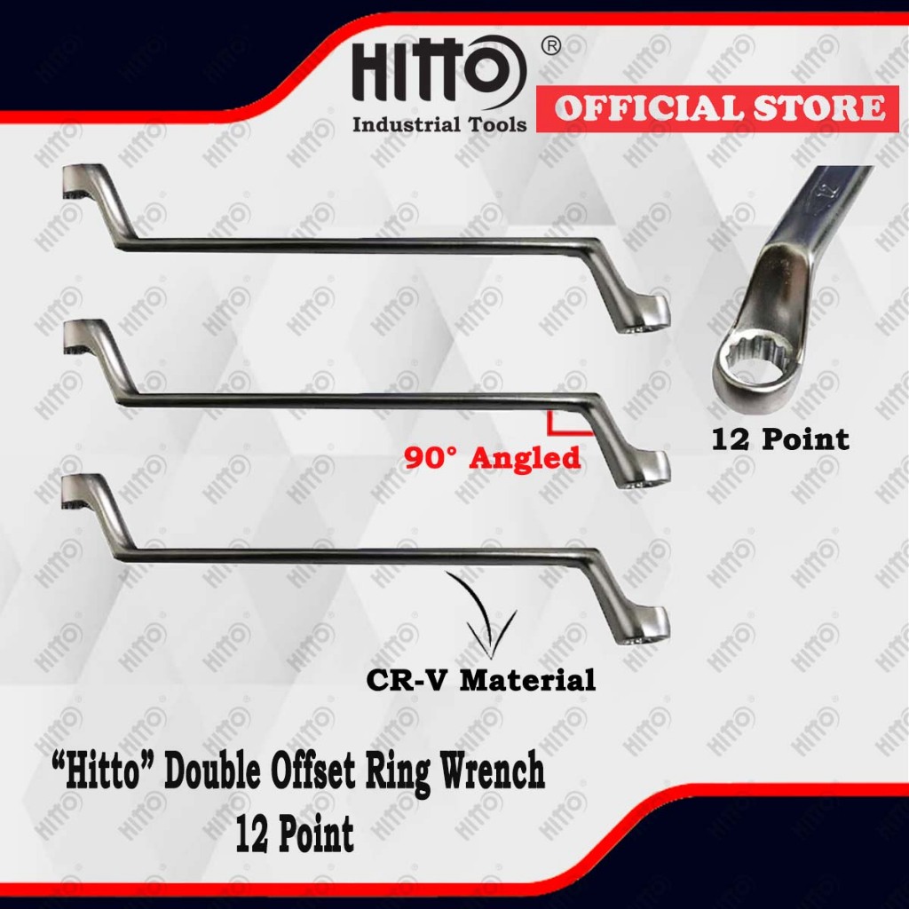[ HITTO ] Loose Piece Double Offset Ring Spanner Wrench (12PT) 8x9,8x10 ...
