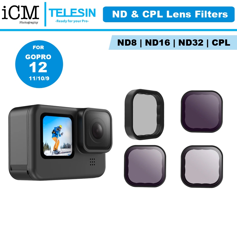 Gopro Hero 12 11 10 9 TELESIN ND & CPL Lens Filters Set | Shopee Singapore