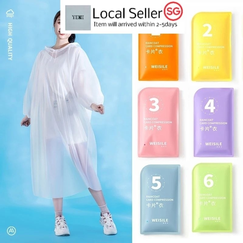 【SG Stock 】40% OFF Disposable Card Raincoat Portable Concert Waterproof ...