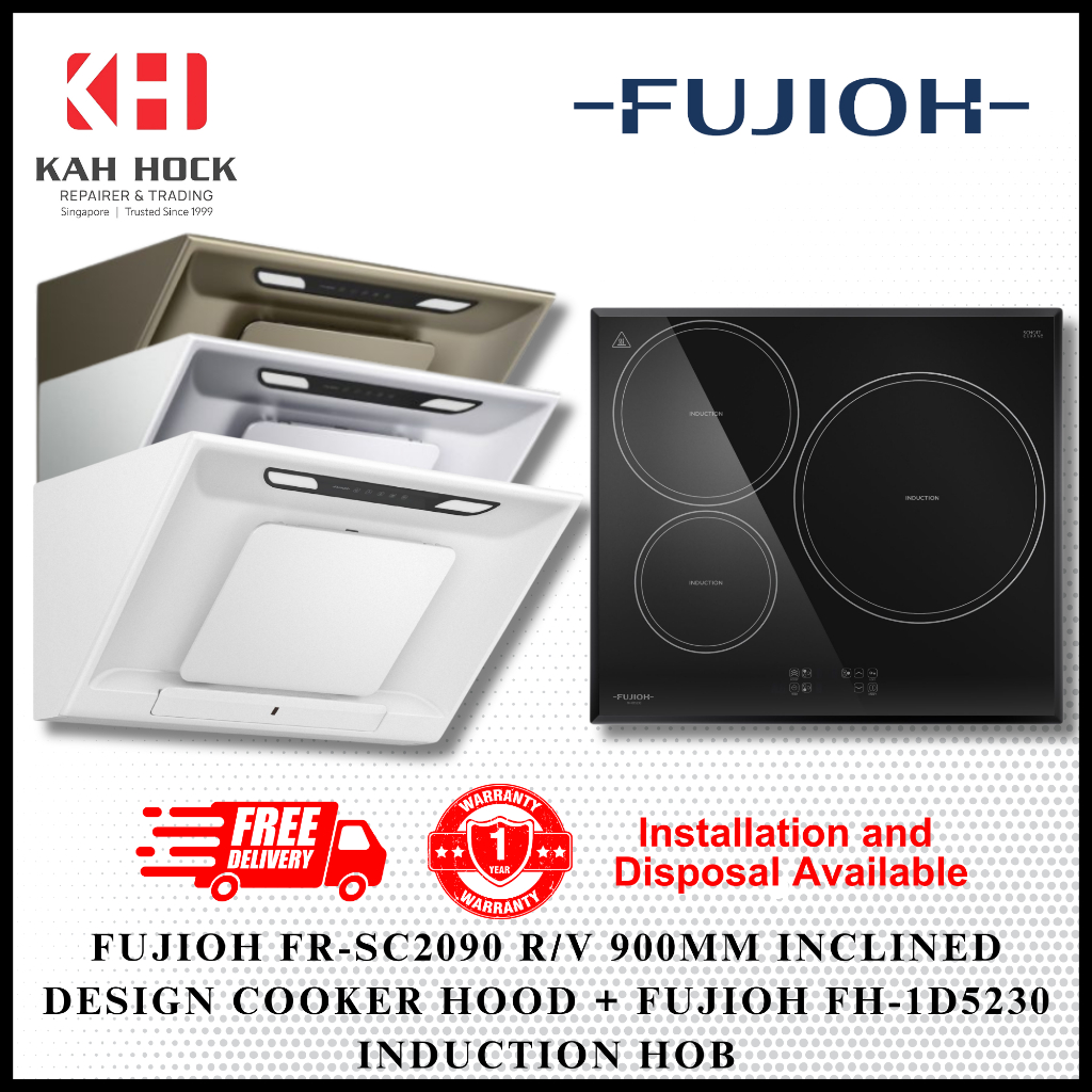 FUJIOH FR-SC2090 R/V 900MM INCLINED DESIGN COOKER HOOD + FH-ID5230 ...