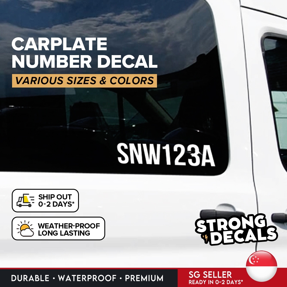 [SG Seller] Carplate Number Decal Sticker (1pc) | Shopee Singapore
