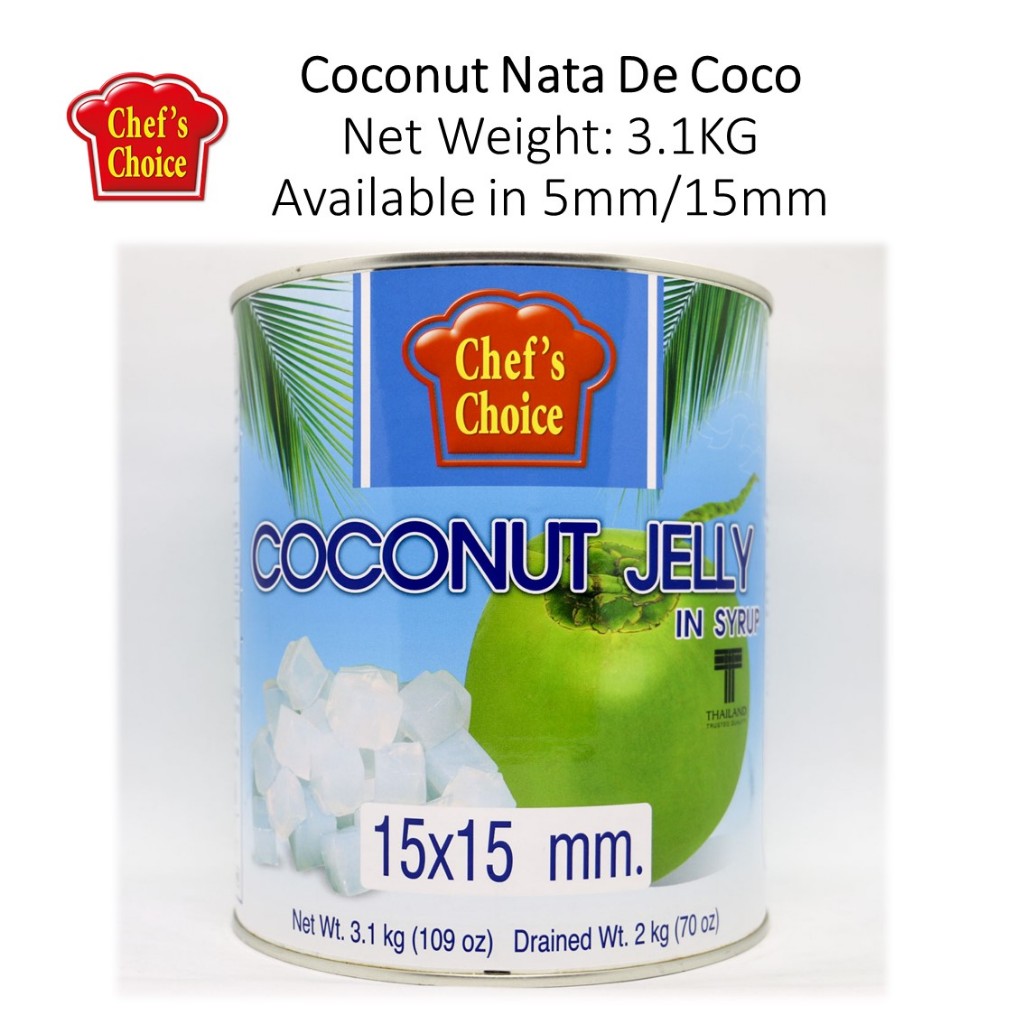Nata De Coco in Syrup Chef's Choice Coconut Jelly (5MM OR 15MM) (3KG ...