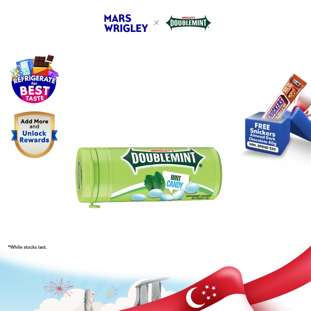 Doublemint Chewy Mints Peppermint Bottle 30.4g Candy / Intense ...