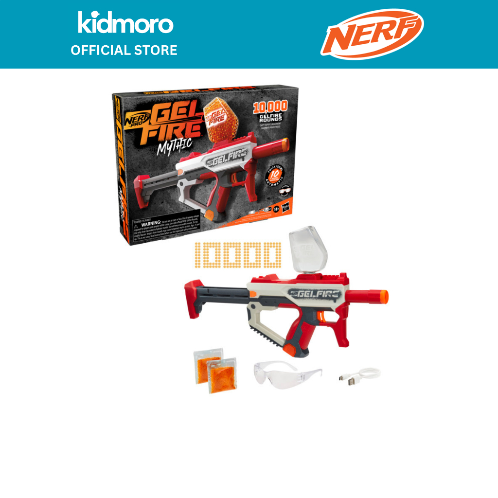 Nerf Pro Gelfire Mythic Blaster, 10,000 Gelfire Rounds, Hopper ...