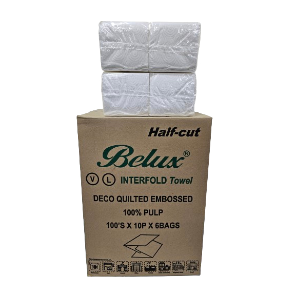 Belux Interfold Half Cut Hand Paper Towel Deco Quilted Mini Square ...