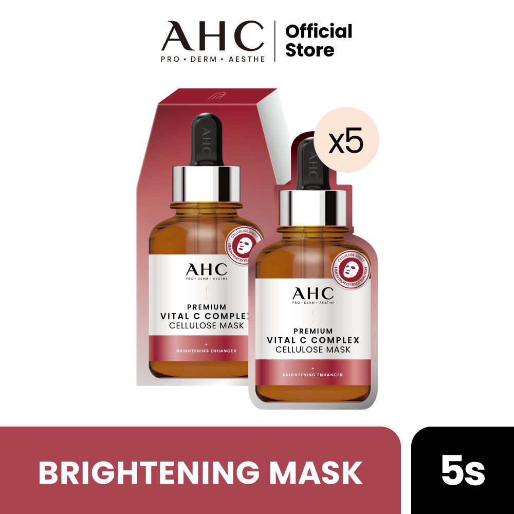 AHC Premium Vital C Complex Cellulose Mask 27ml - 5s | Shopee Singapore