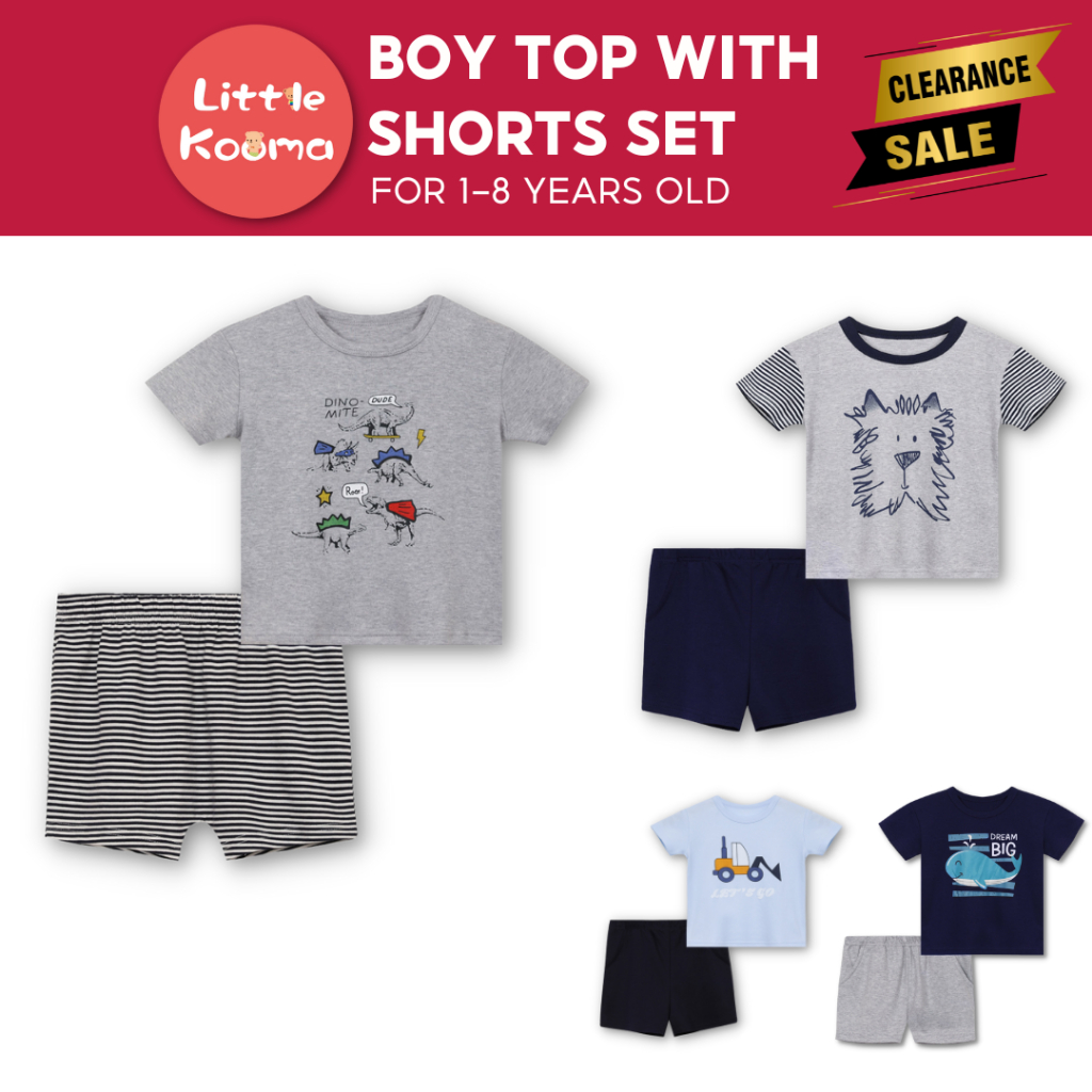 Little Kooma Baby Boy Cotton Pyjama Set Kids Clothes Shirt With Shorts ...