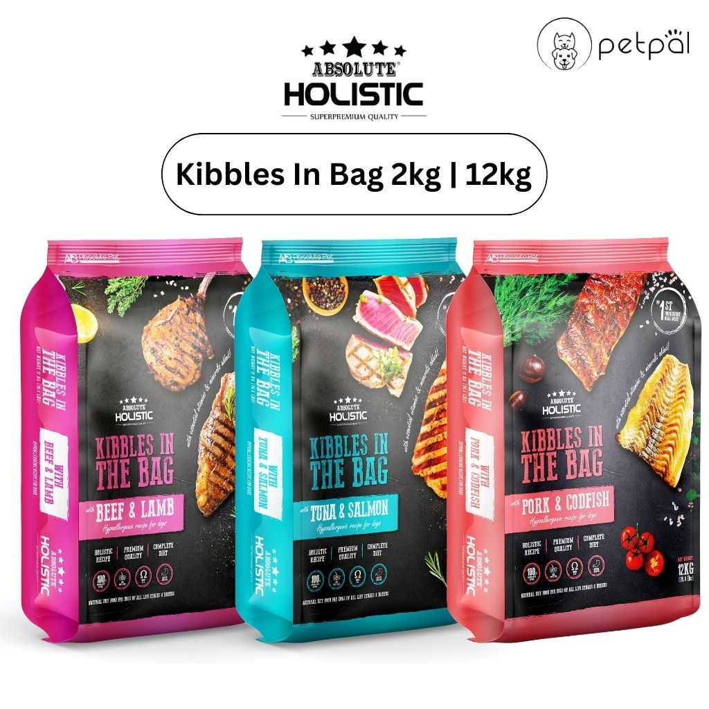 Absolute Holistic Kibbles In The Bag Dry Dog Food 2kg | 12kg | Shopee ...