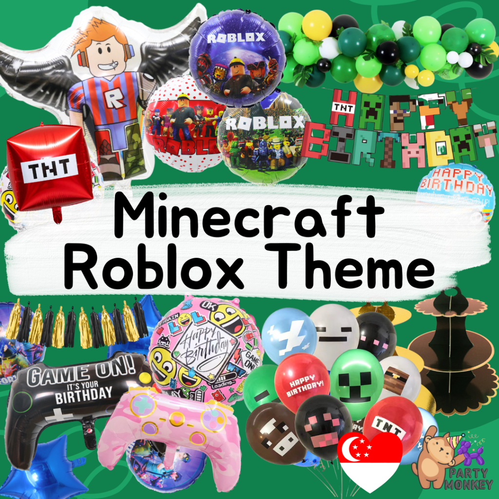 [SG Seller] Minecraft Balloon Party Decoration Mine Craft Gaming Theme ...