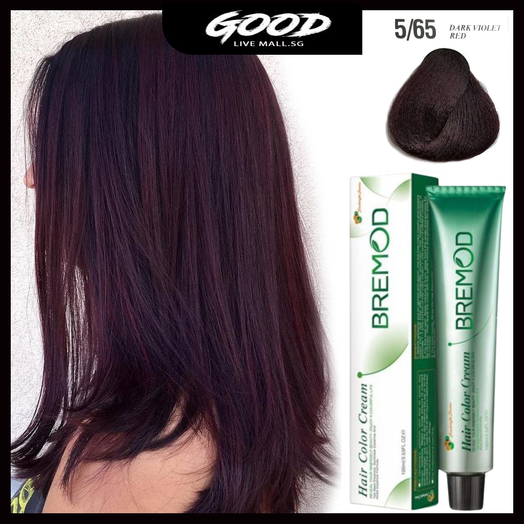 [HALAL] BREMOD 5/65 Dark Violet Red Professional Salon Hair Color Dye ...